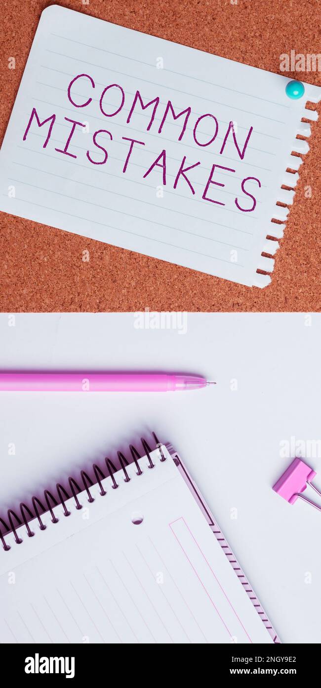 Sign displaying Common Mistakes. Internet Concept repeat act or ...