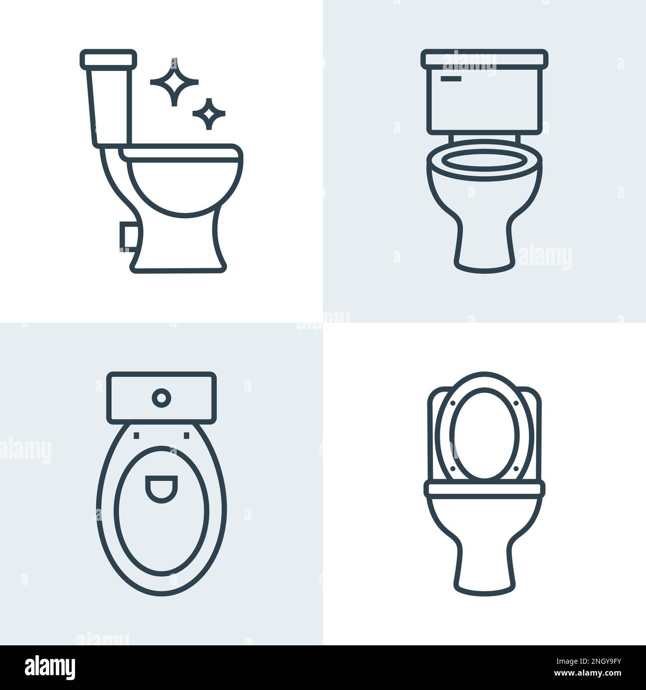 Toilet line icon bowl sanitaryware vector bathroom. Bidet toilet line ...