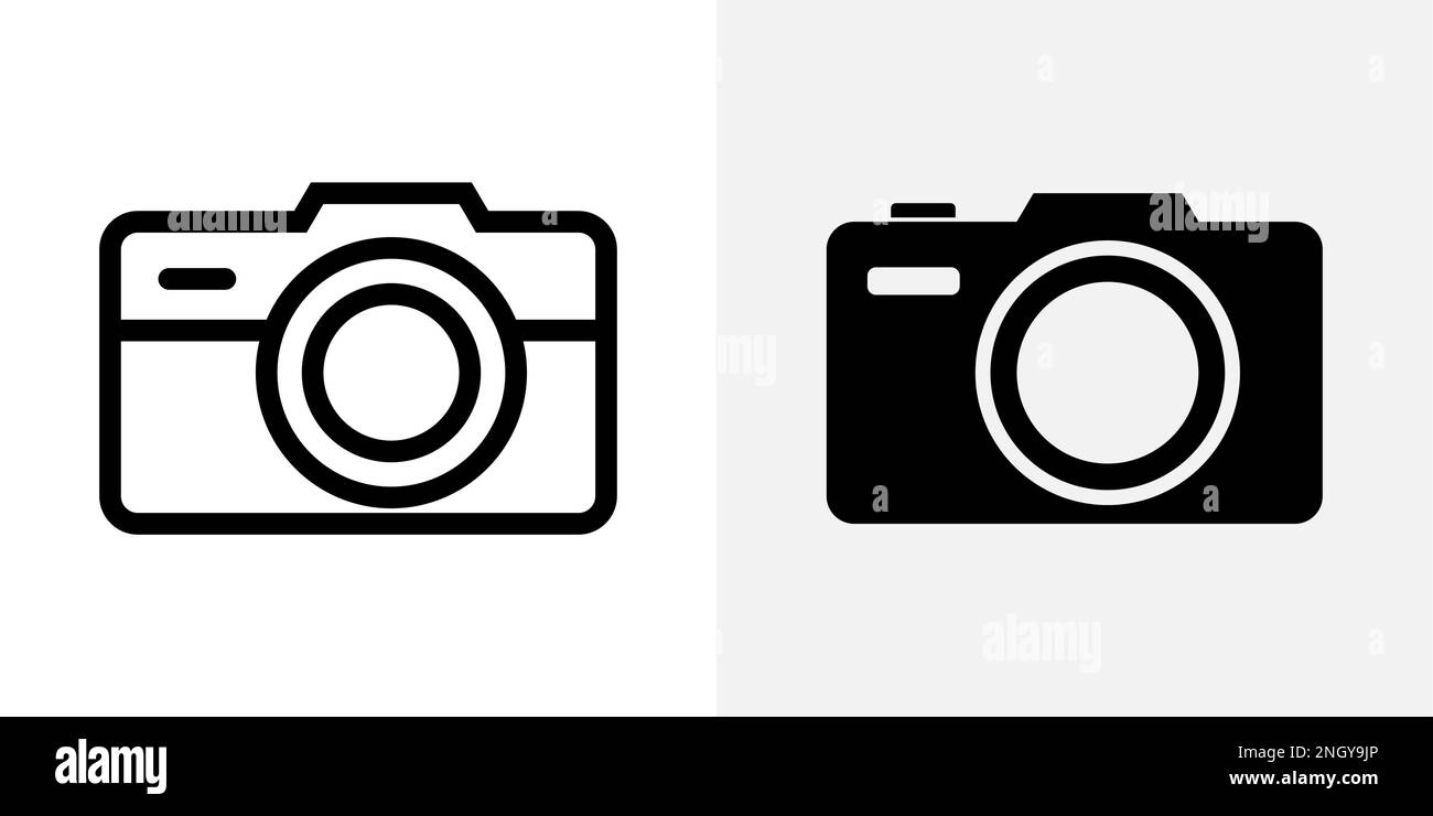 Camera line icon stroke vector photo outline logo. Photography ...