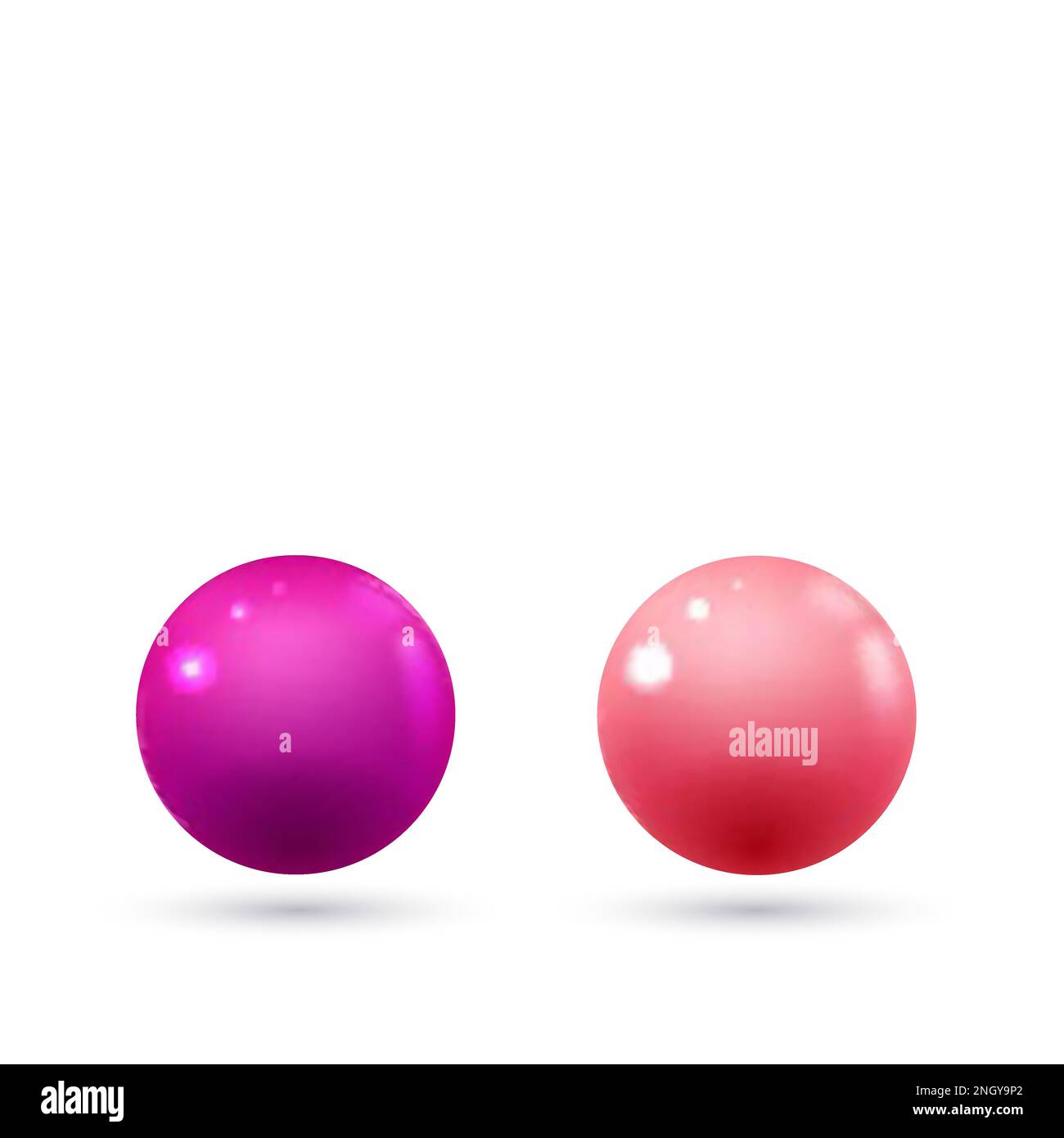 Pink pearl balls set Isolated on white background Stock Photo - Alamy
