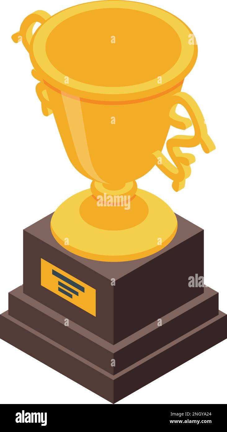 Big gold cup icon isometric vector. Winner award. Victory success Stock ...