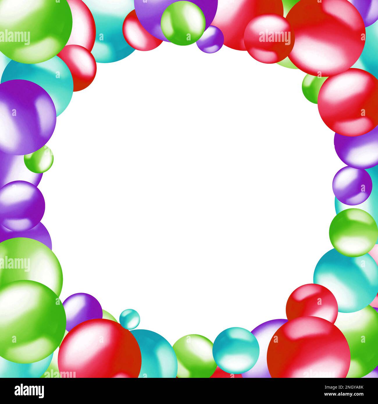 Background with color balls, blur effect. 3d round spheres. Geometric ...