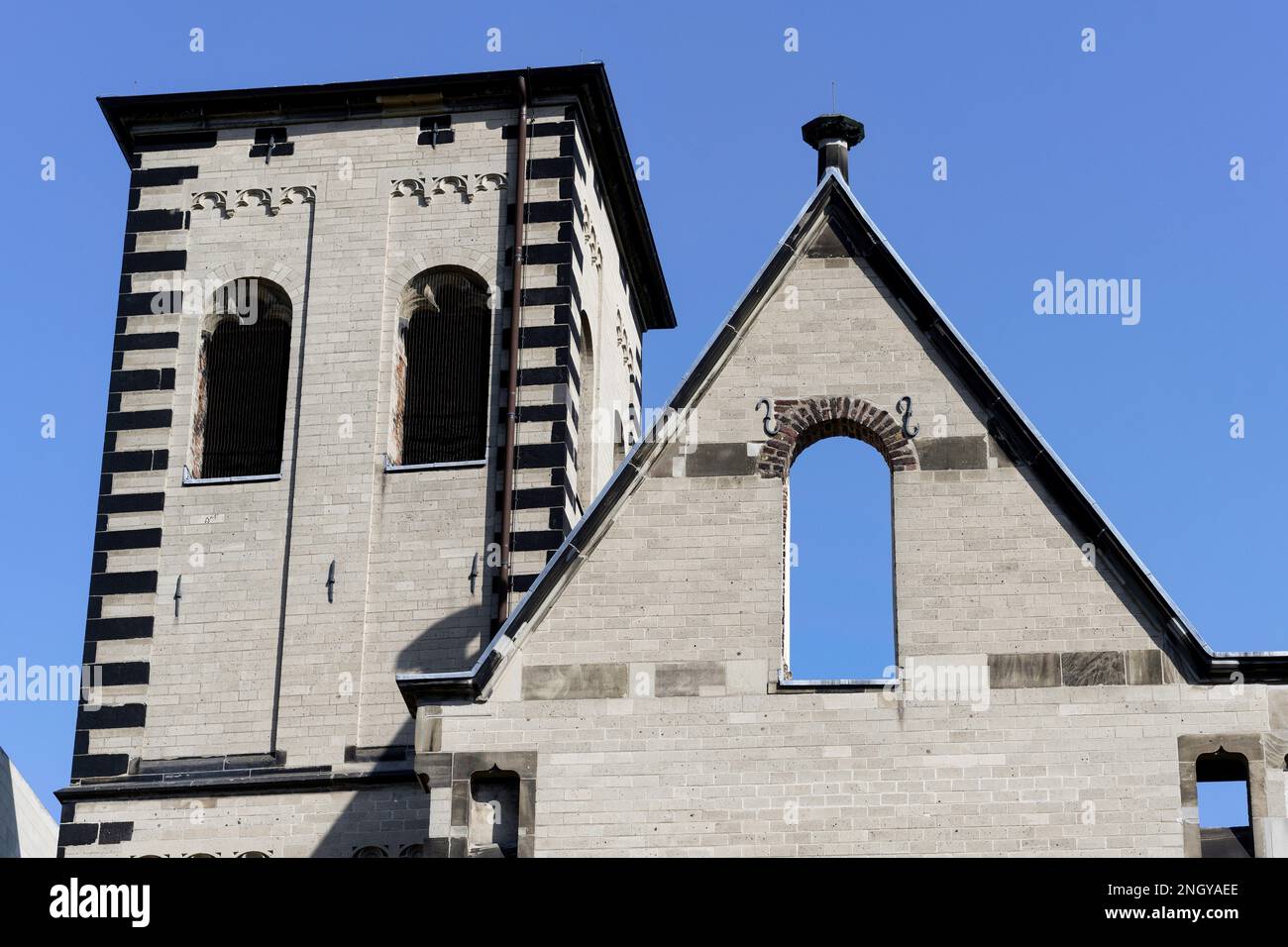 preserved ruins of the Romanesque parish church Alt St. Alban destroyed ...