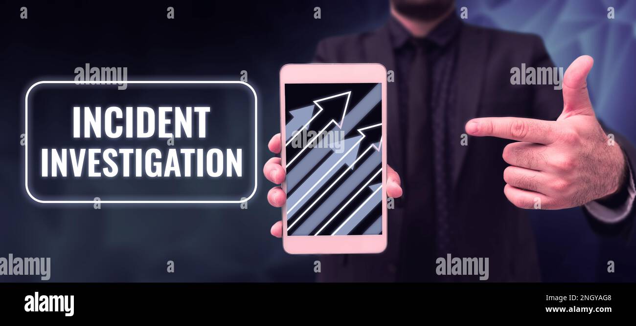 Text caption presenting Incident Investigation. Concept meaning ...