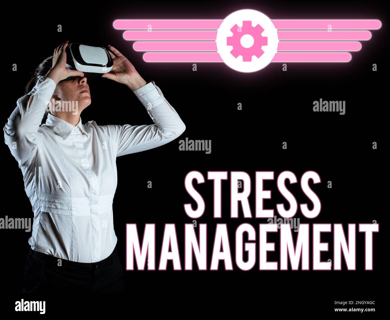 Text showing inspiration Stress Management. Conceptual photo learning ...