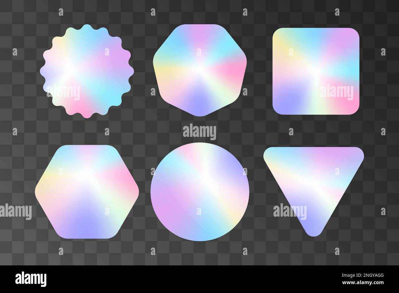 Holograph sticker label vector retro sale gradient. Hologram sticker ...