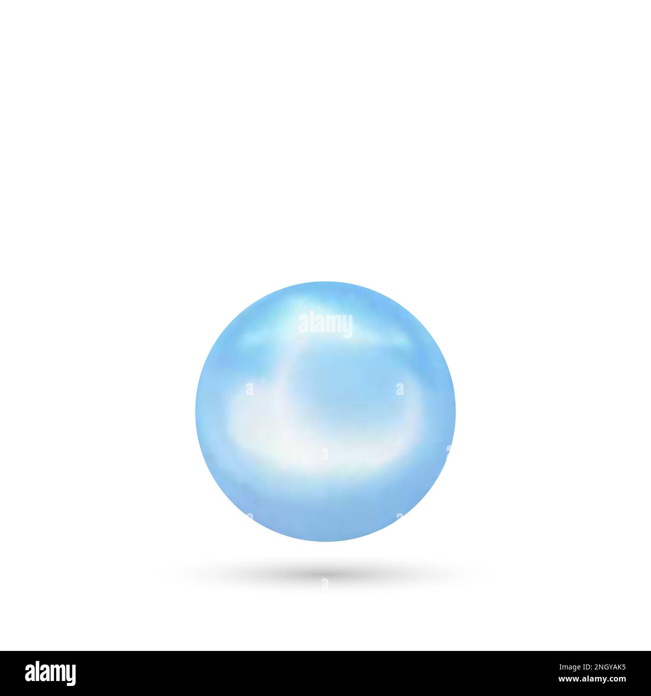 Realistic sea pearls or blue beads on white background. 3D balls set ...