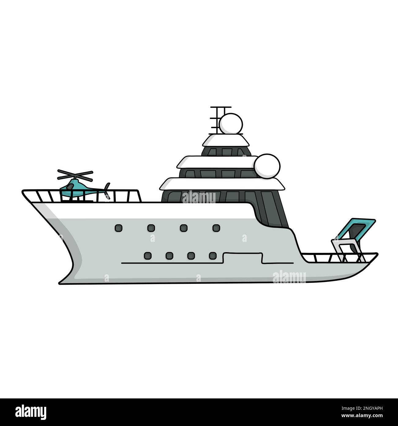 Research vessel for sea exploration, expedition ship with helicopter ...