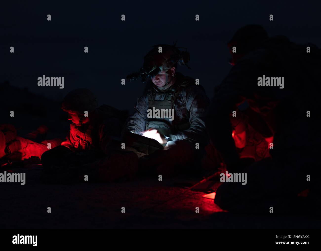 U.S. Marines with 1st Marine Division call for fire as part of a fire ...