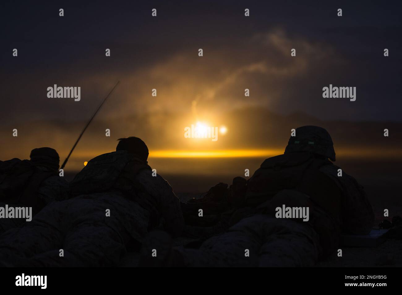 U.S. Marines with 1st Marine Division call for fire using illumination ...