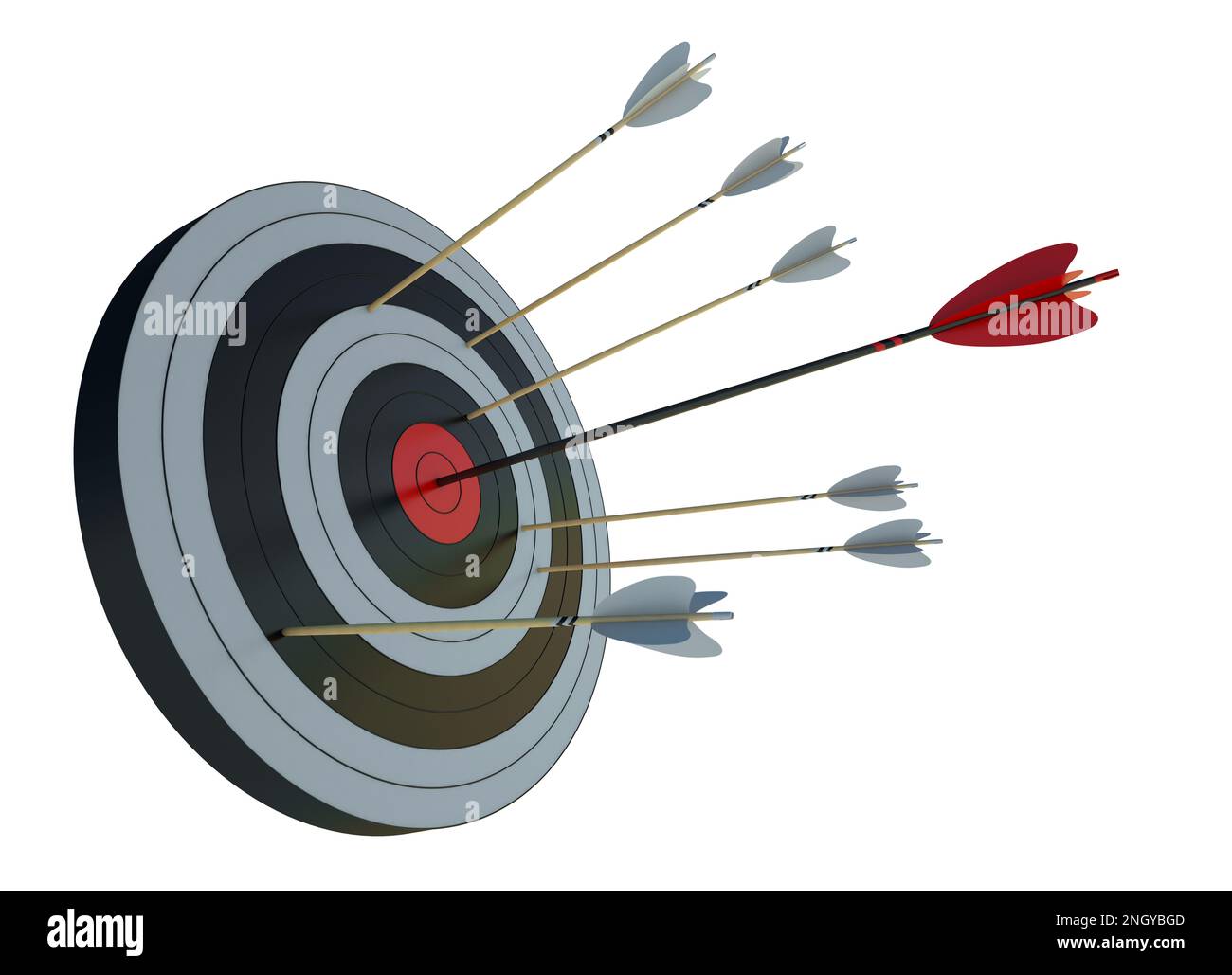 Target to hit, concept of aim for business success. 3d render Stock ...