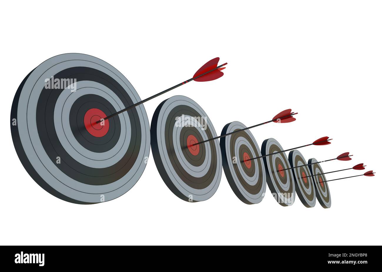 Target to hit, concept of aim for business success. 3d render Stock ...