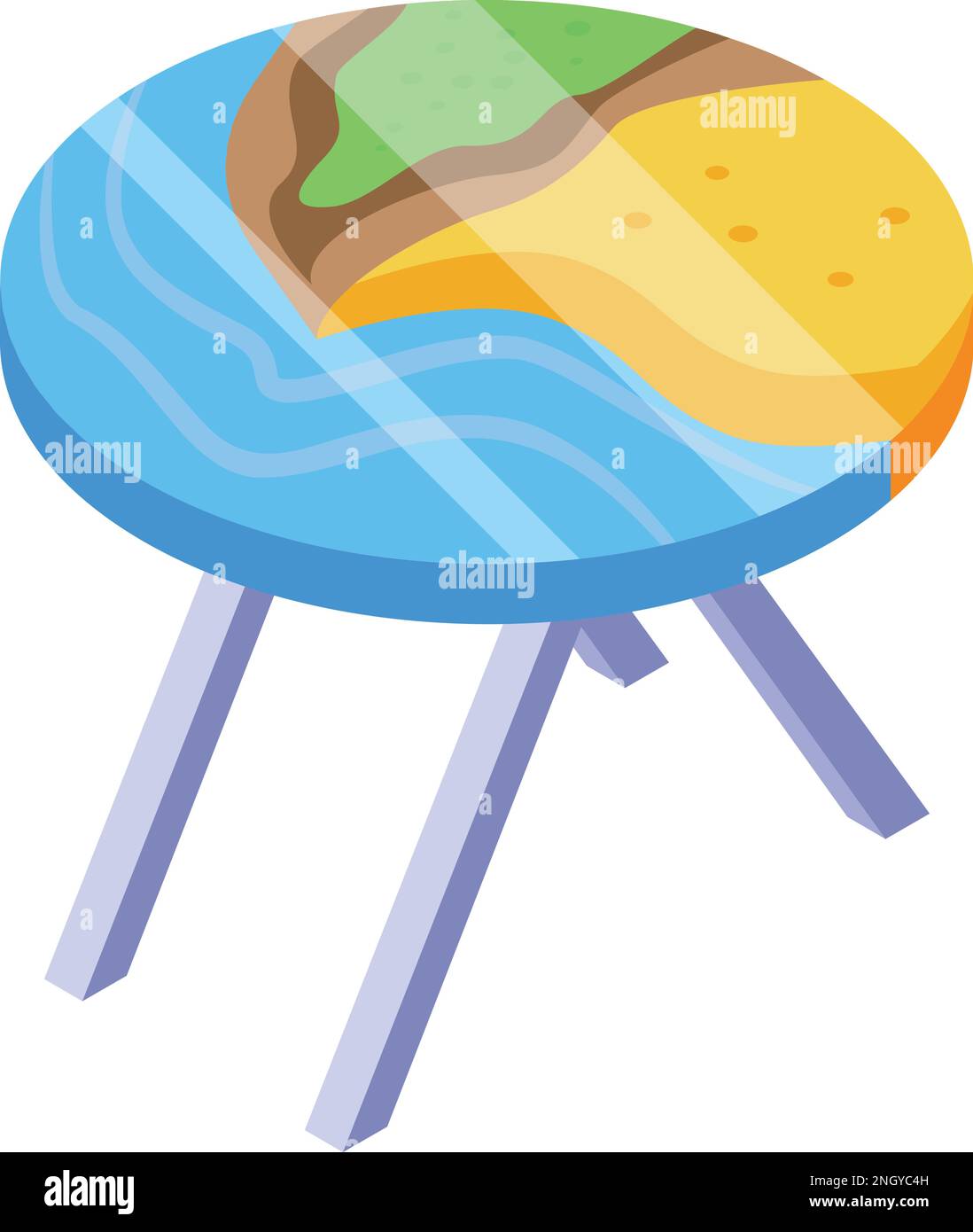 Round table epoxy resin icon isometric vector. Art design. Liquid ...