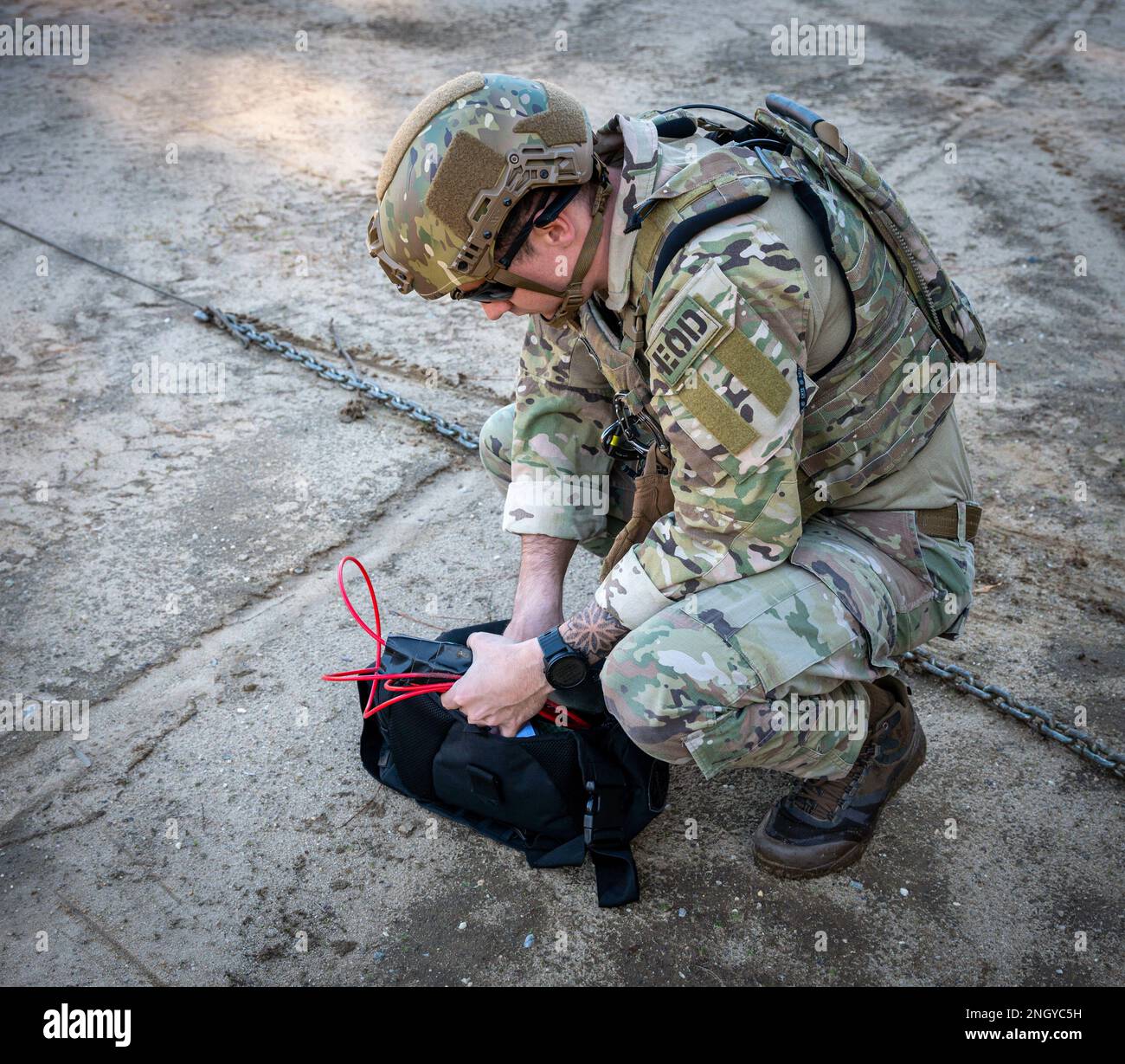 Senior Airman Nicholas Farrar, 4th Civil Engineer Squadron explosive ...