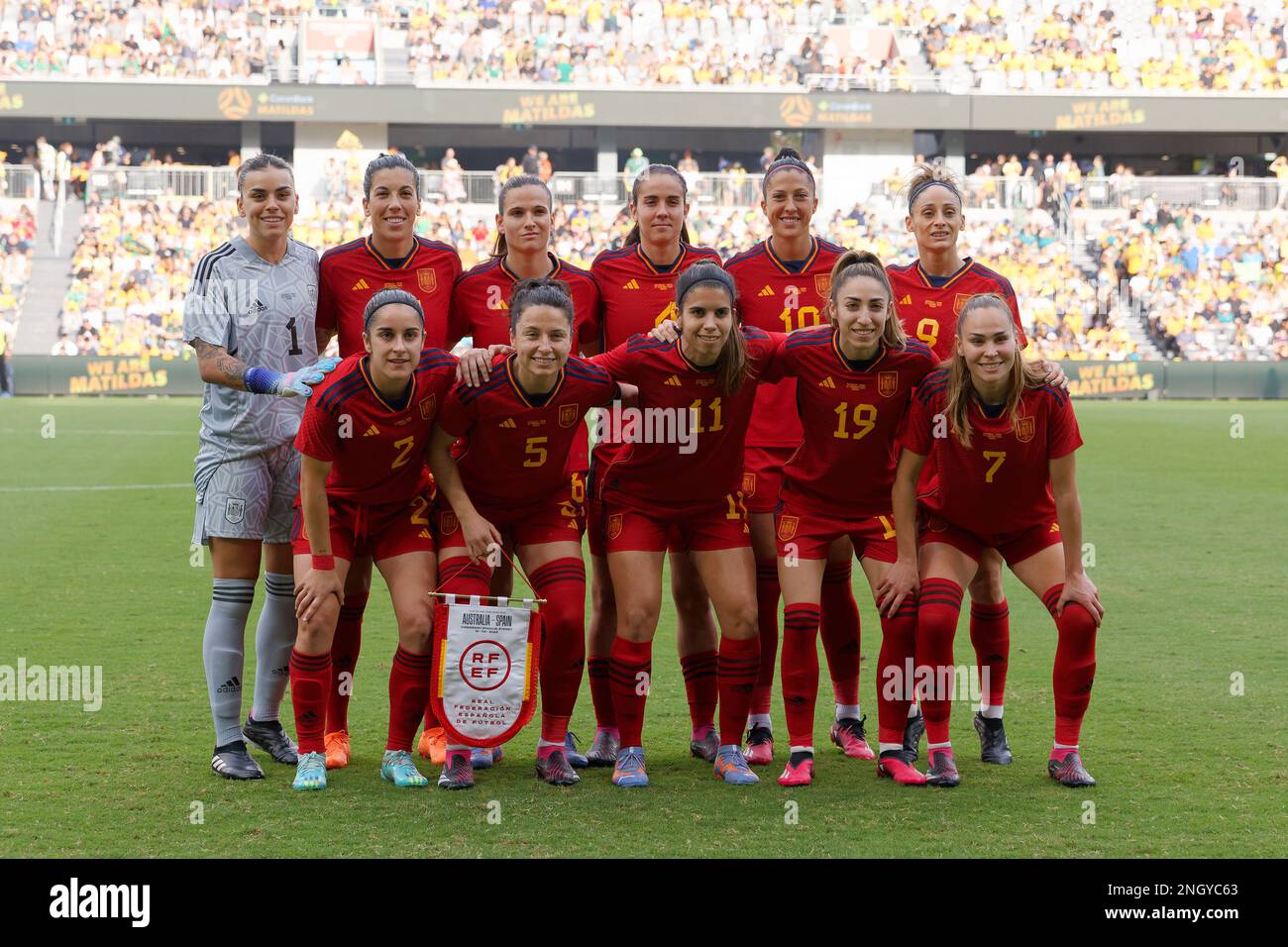 Sydney, Australia. 19th Feb, 2023. Spanish players pose before the 2023 ...