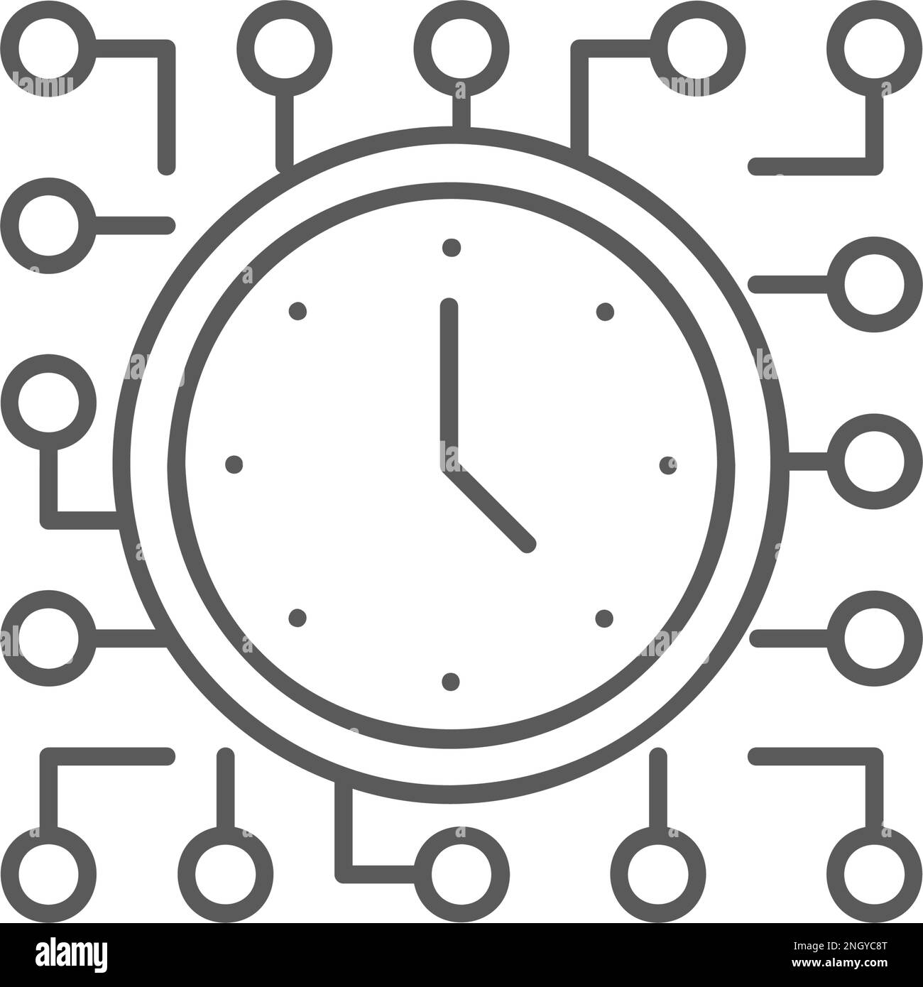 Digital Time Industry Lineal Icon Time Management Symbol Design Stock Vector Image And Art Alamy
