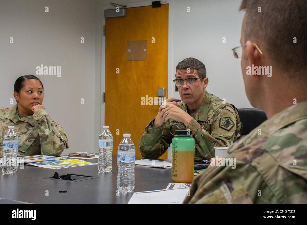 The Adjutant General of the U.S Army, BG Gregory Johnson, meets with key leaders of the ...