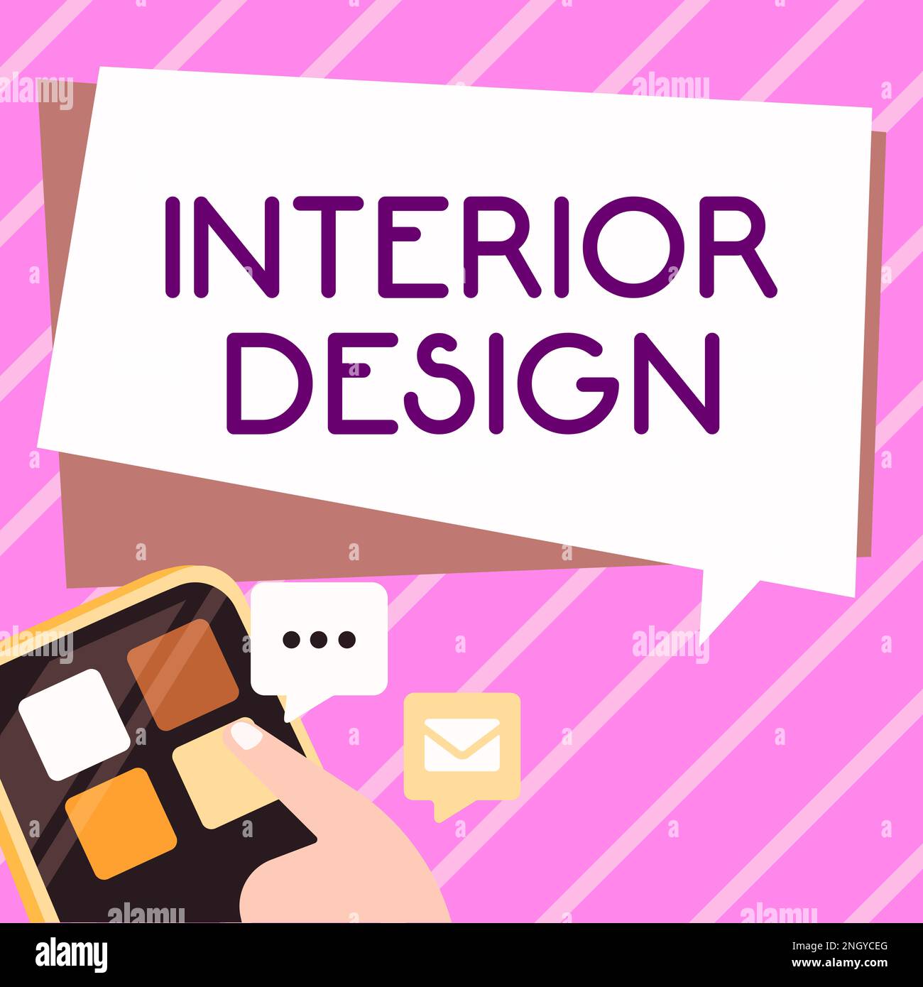 Writing displaying text Interior Design. Word for the art of designing ...