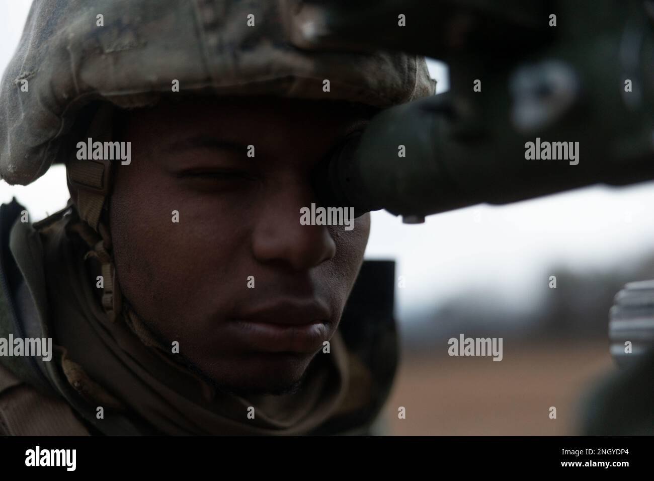 U.S. Marine Corps Lance Cpl. Charles Battles, a field artillery ...