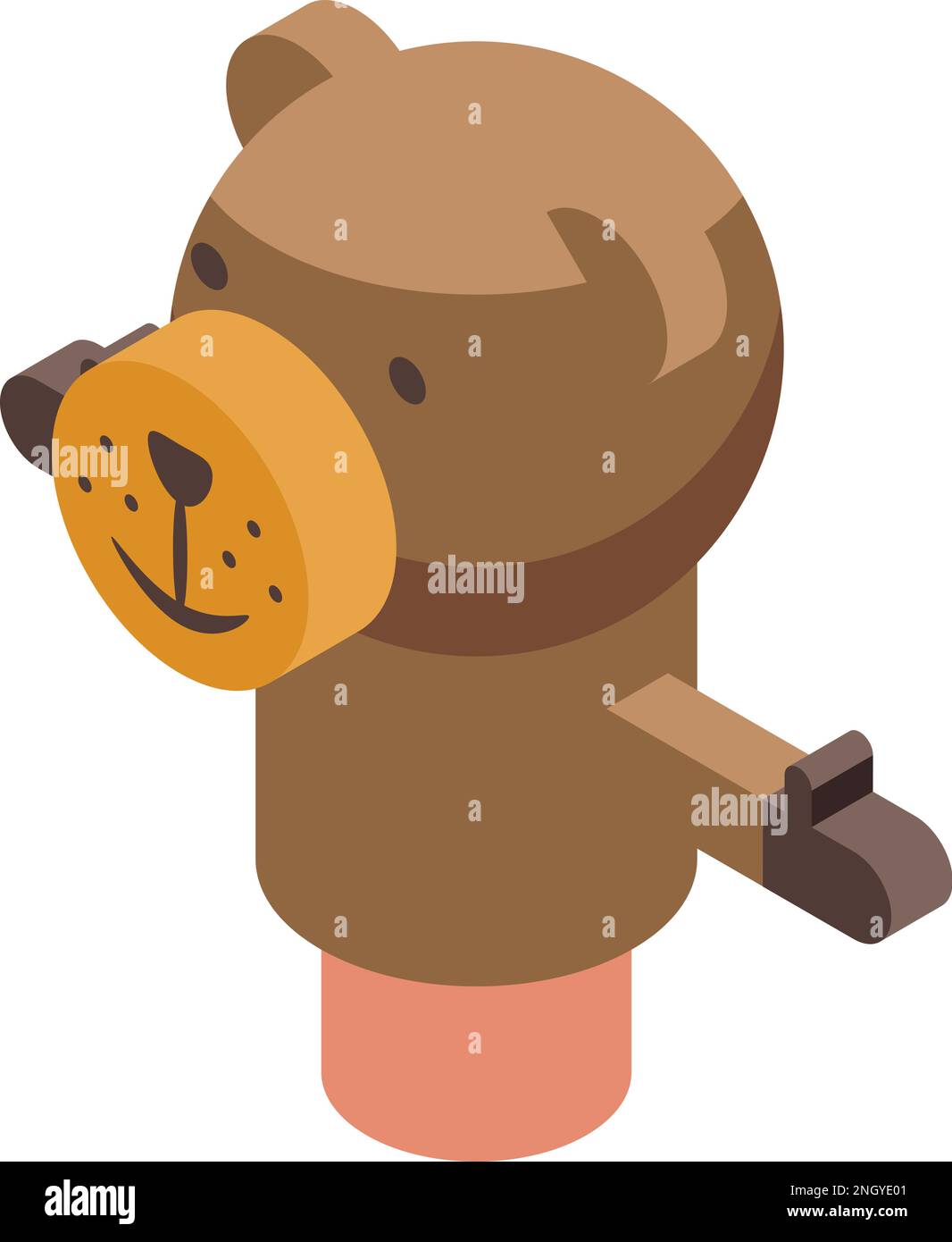 Bear puppet doll icon isometric vector. Animal play. Stage theater ...