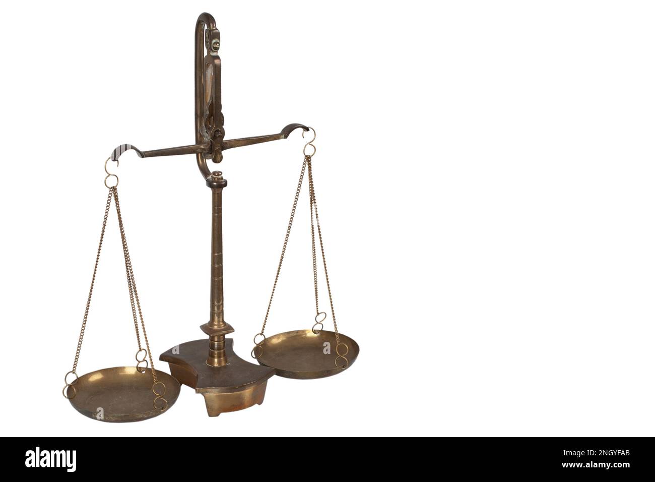 Bronze traditional balance scale isolated on white background Stock ...