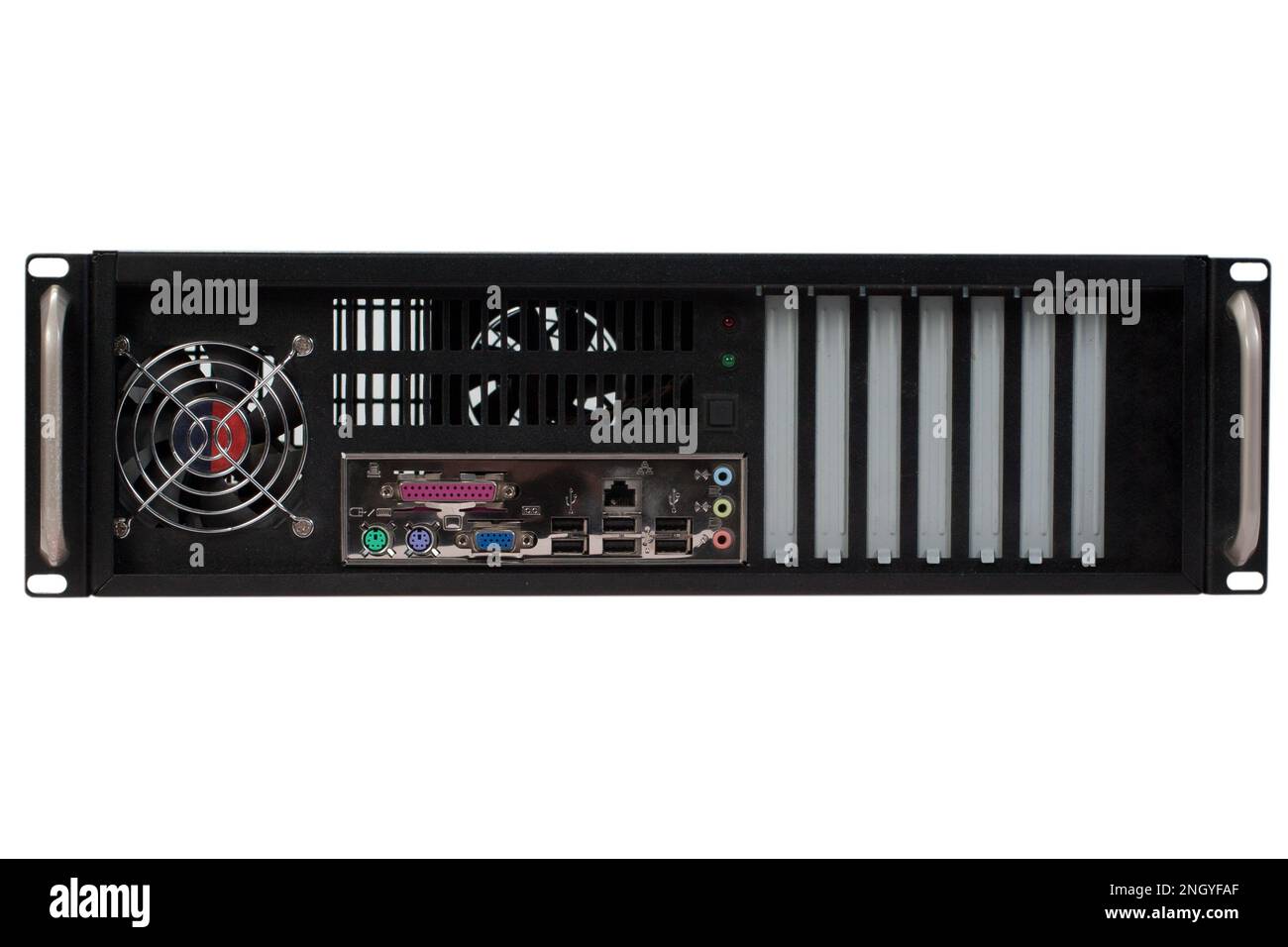 server rack case isolated on white background Stock Photo - Alamy