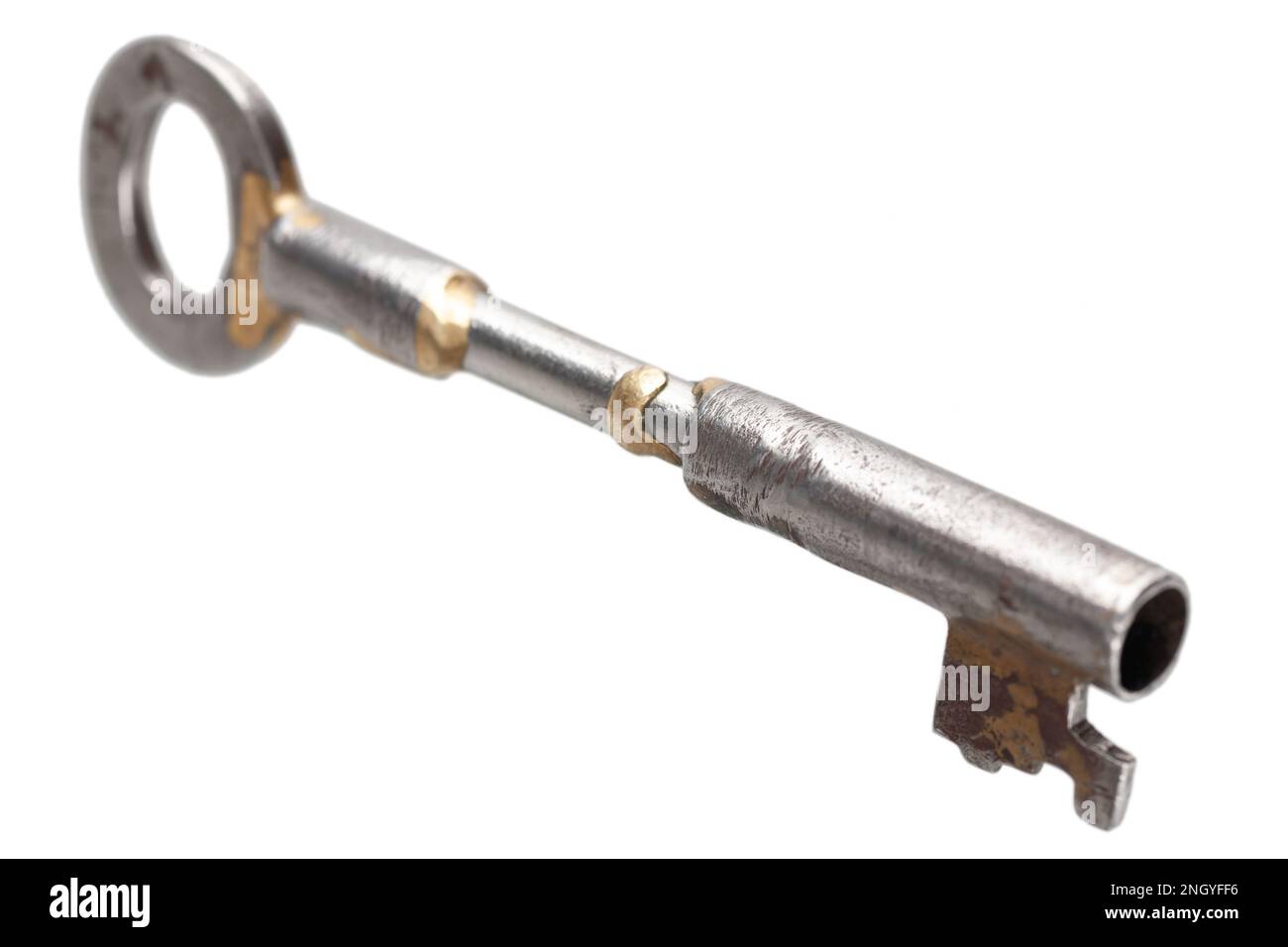 Old rusty key isolated on a white background Stock Photo - Alamy