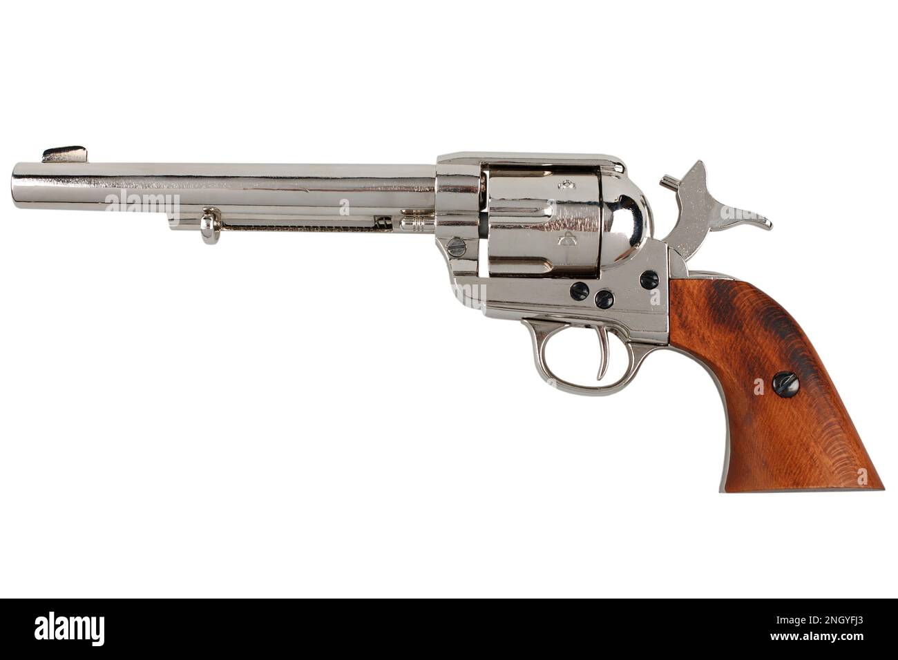 Old west cocked revolver - colt single action army isolated on white background Stock Photo - Alamy
