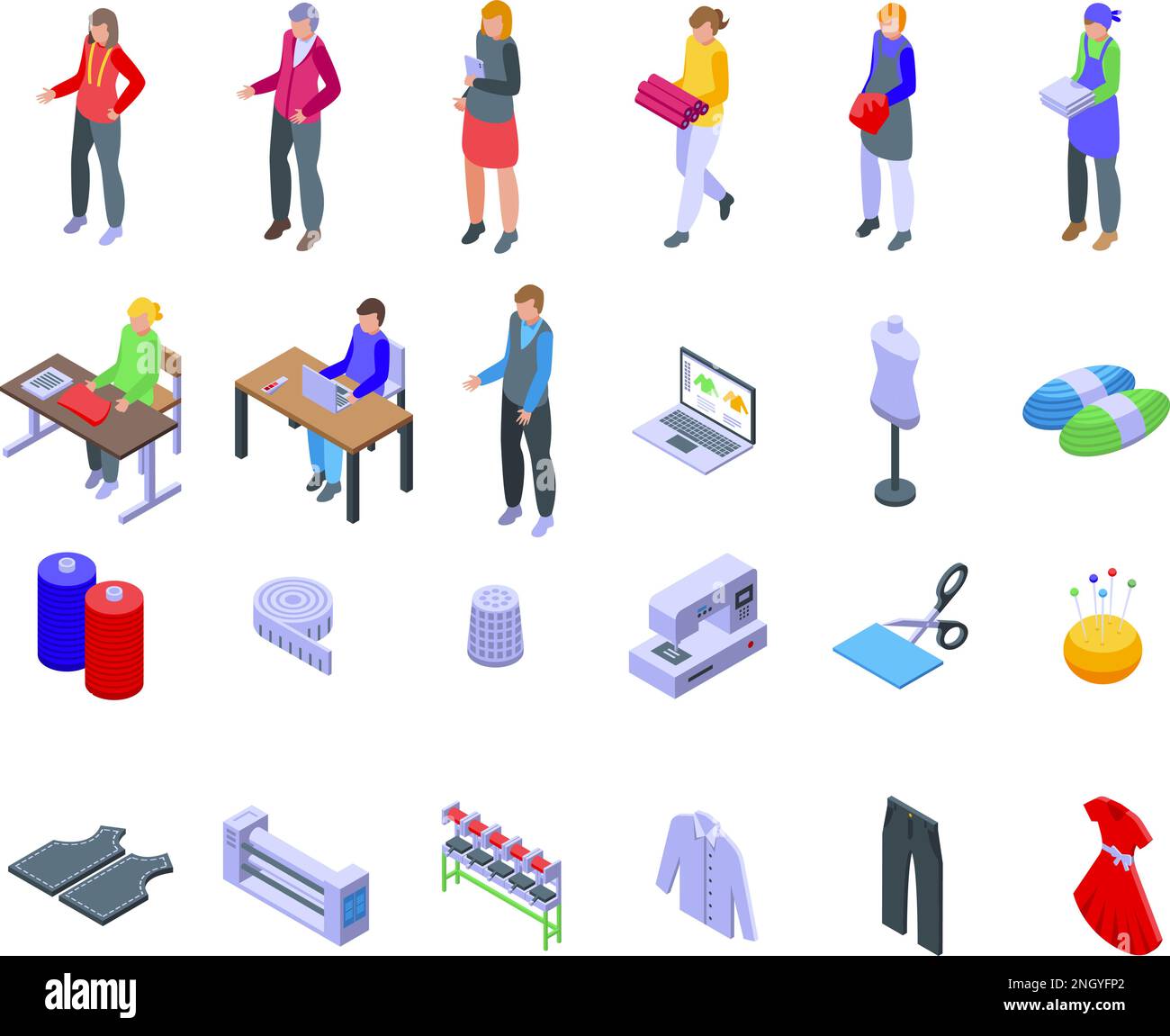 Woman work sewing machinery Stock Vector Images - Alamy