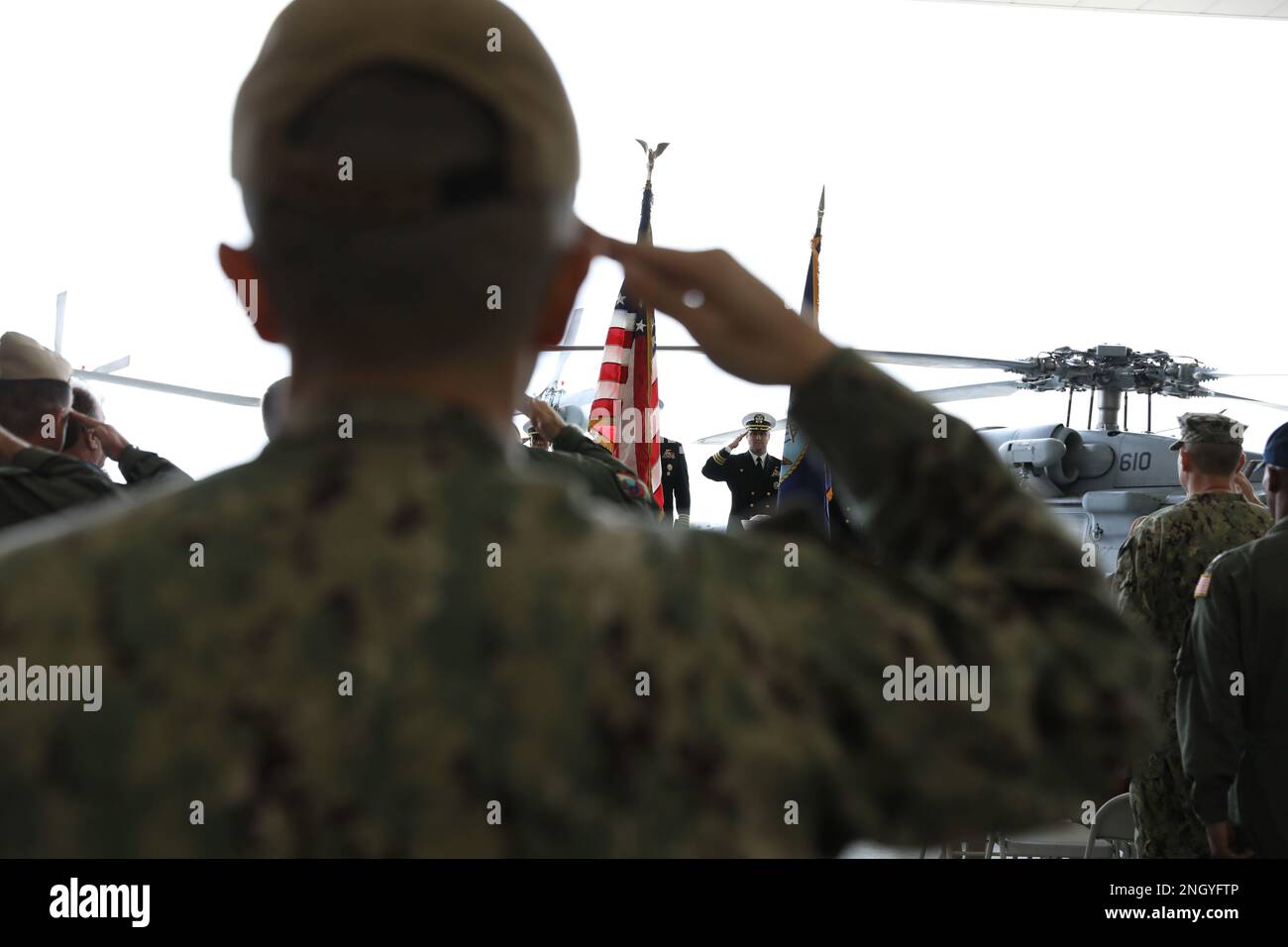 CORONADO Calif. (Dec. 1, 2022) U.S. Navy Sailors salute the ensign ...