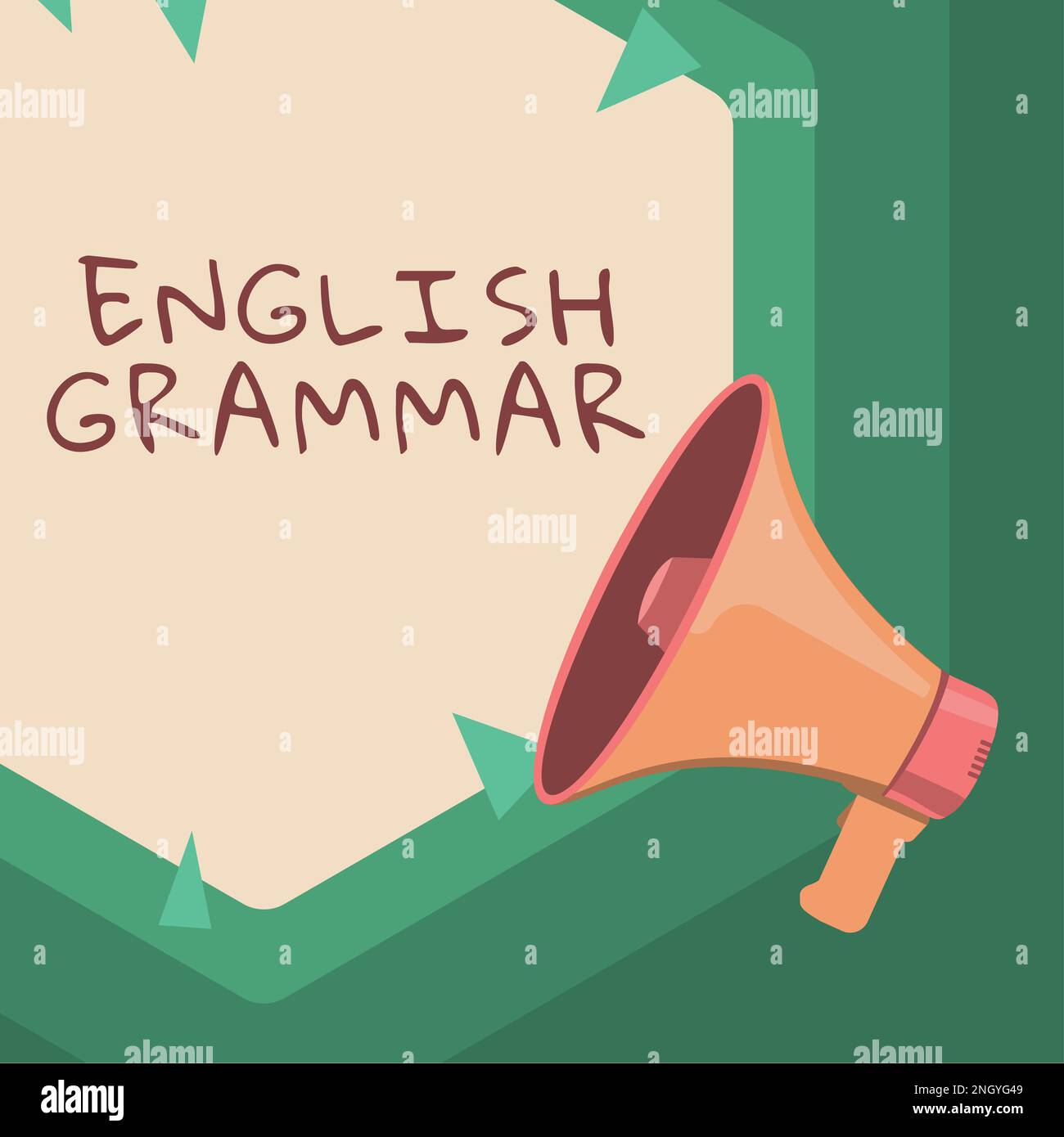 Hand writing sign English Grammar. Word Written on courses cover all ...