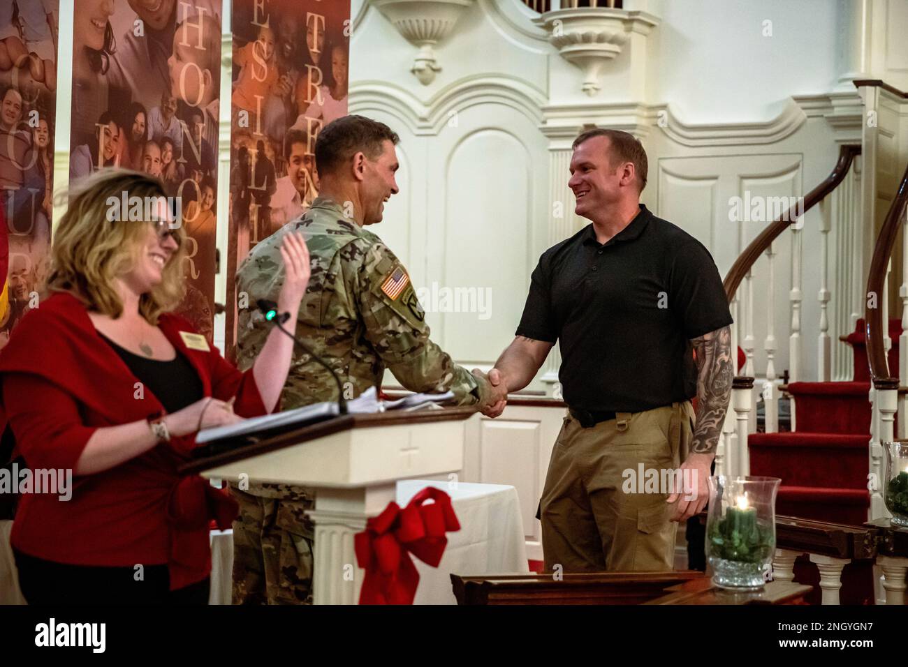 U.S. Army 1st Sgt. Chistopher Burlee, 122nd Aviation Support Battalion ...
