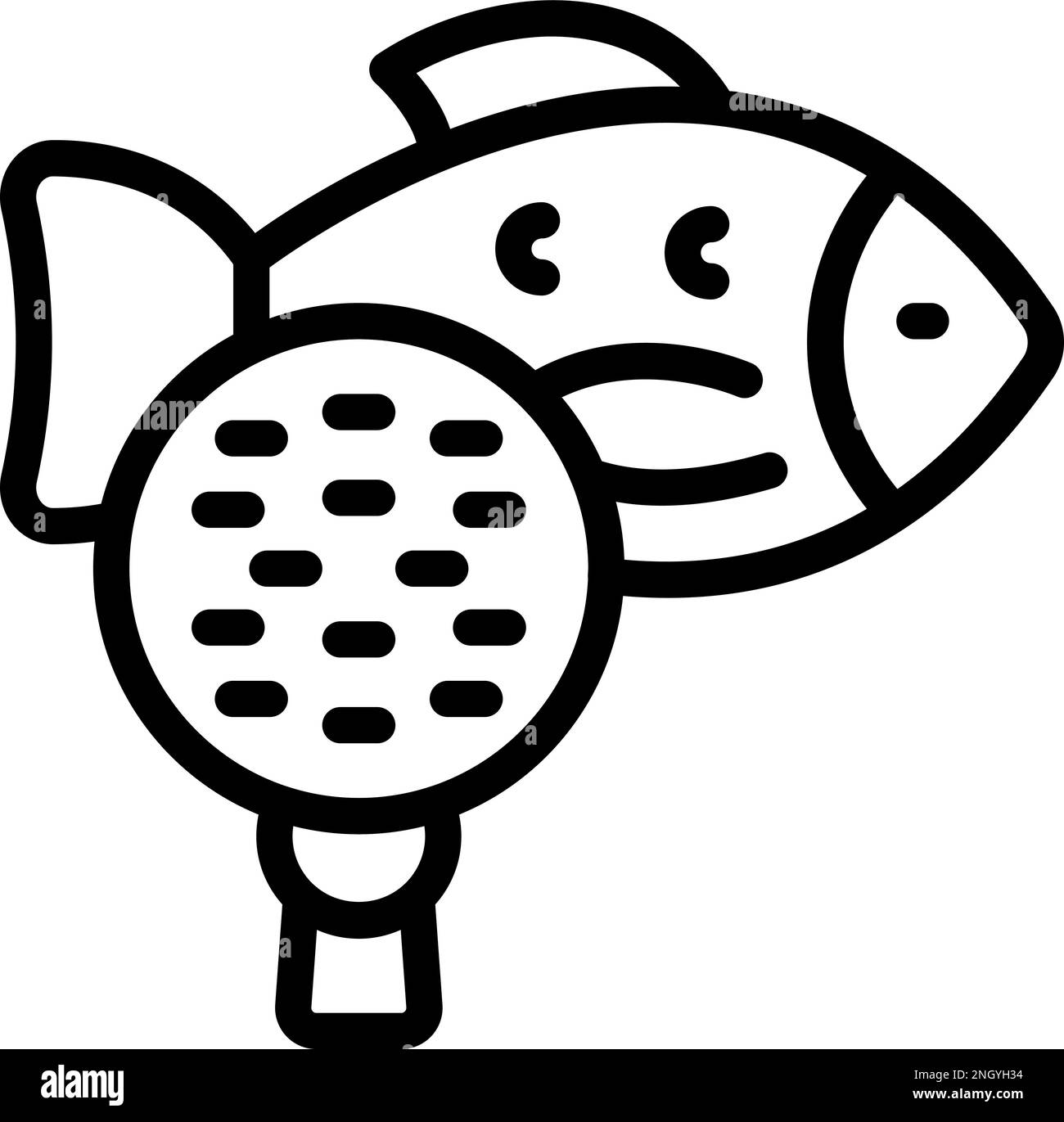Fish microplastics pollution icon outline vector. Water food. Sea ocean ...