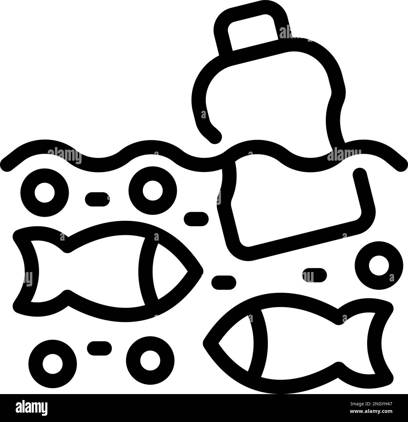 Wildlife microplastics pollution icon outline vector. Ocean plastic ...