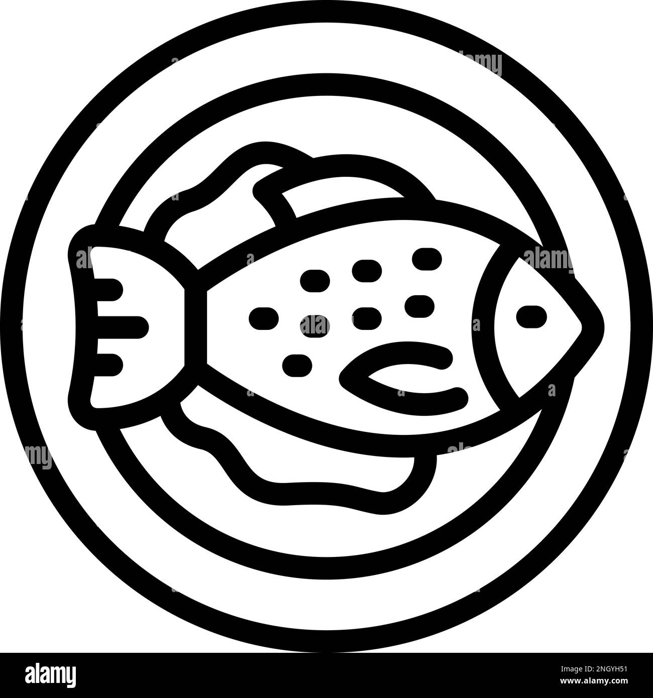 Fried fish microplastics pollution icon outline vector. Water food ...