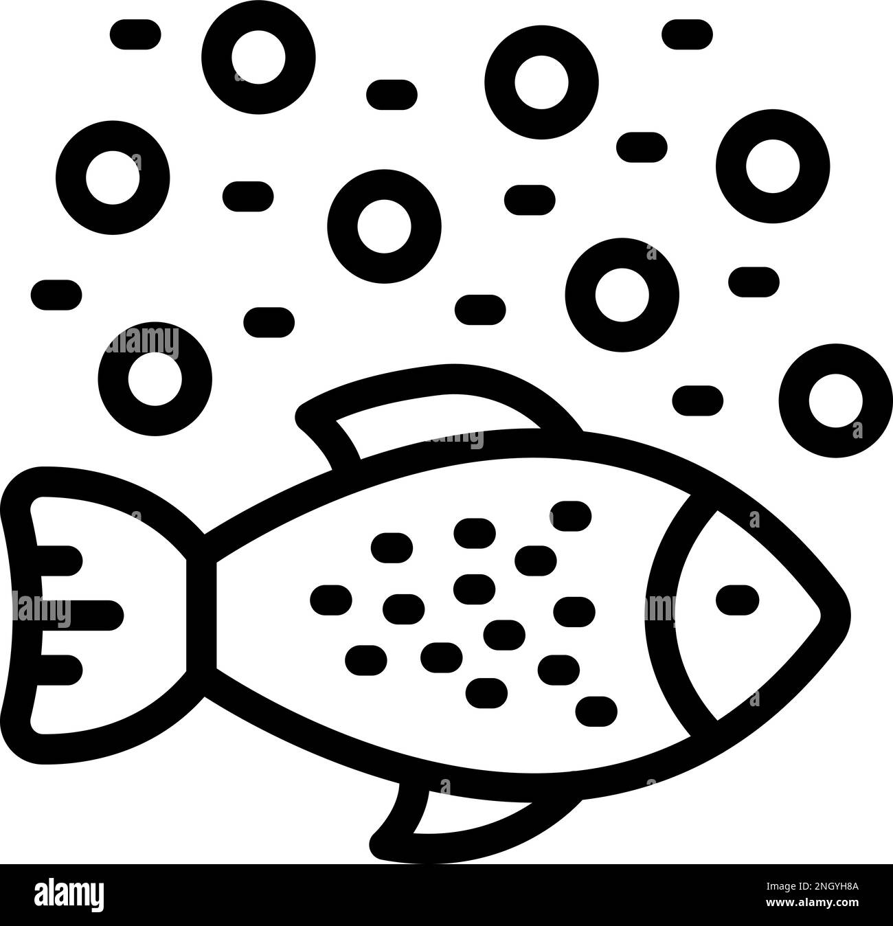 Fish microplastics pollution icon outline vector. Water plastic. Ocean ...