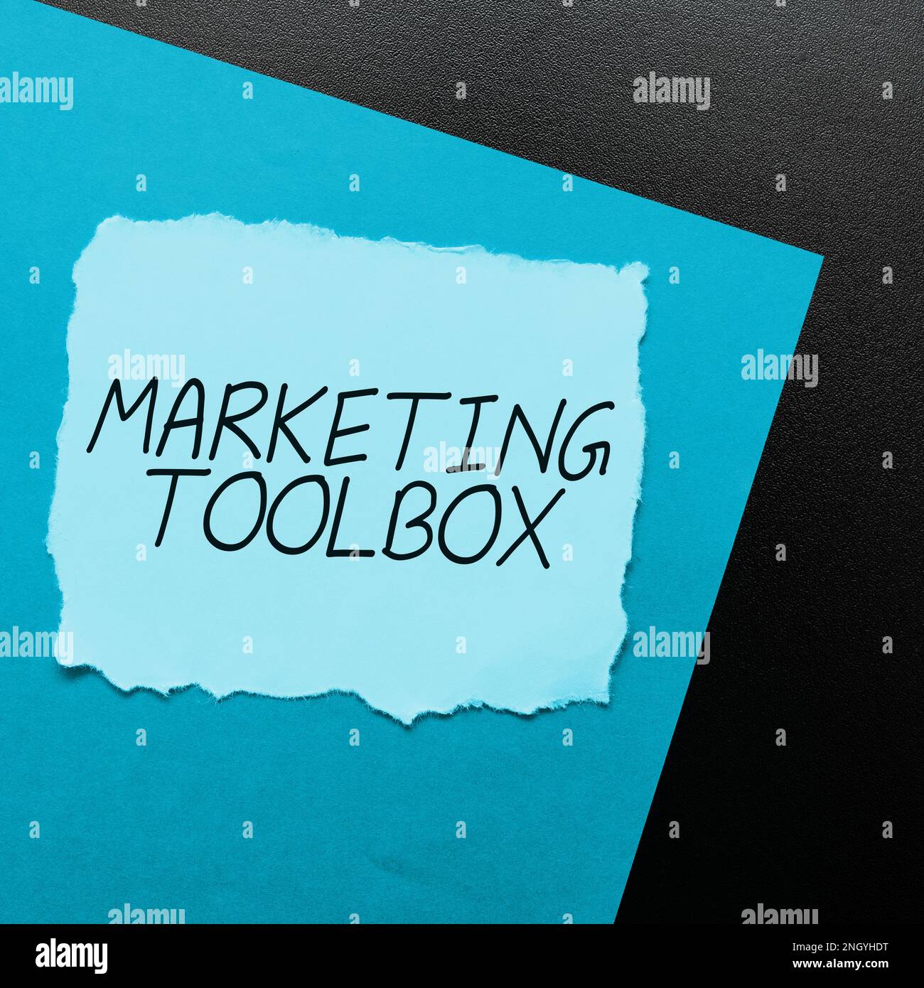 Conceptual display Marketing Toolbox. Business showcase Means in ...