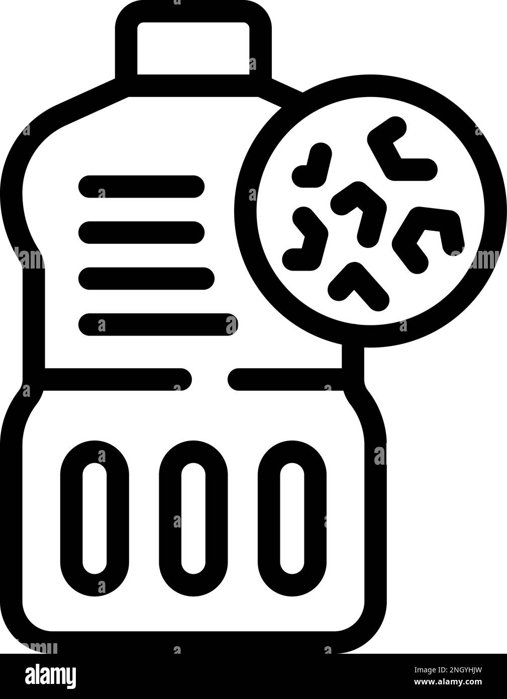 Bottle microplastics pollution icon outline vector. Food chain. Ocean ...