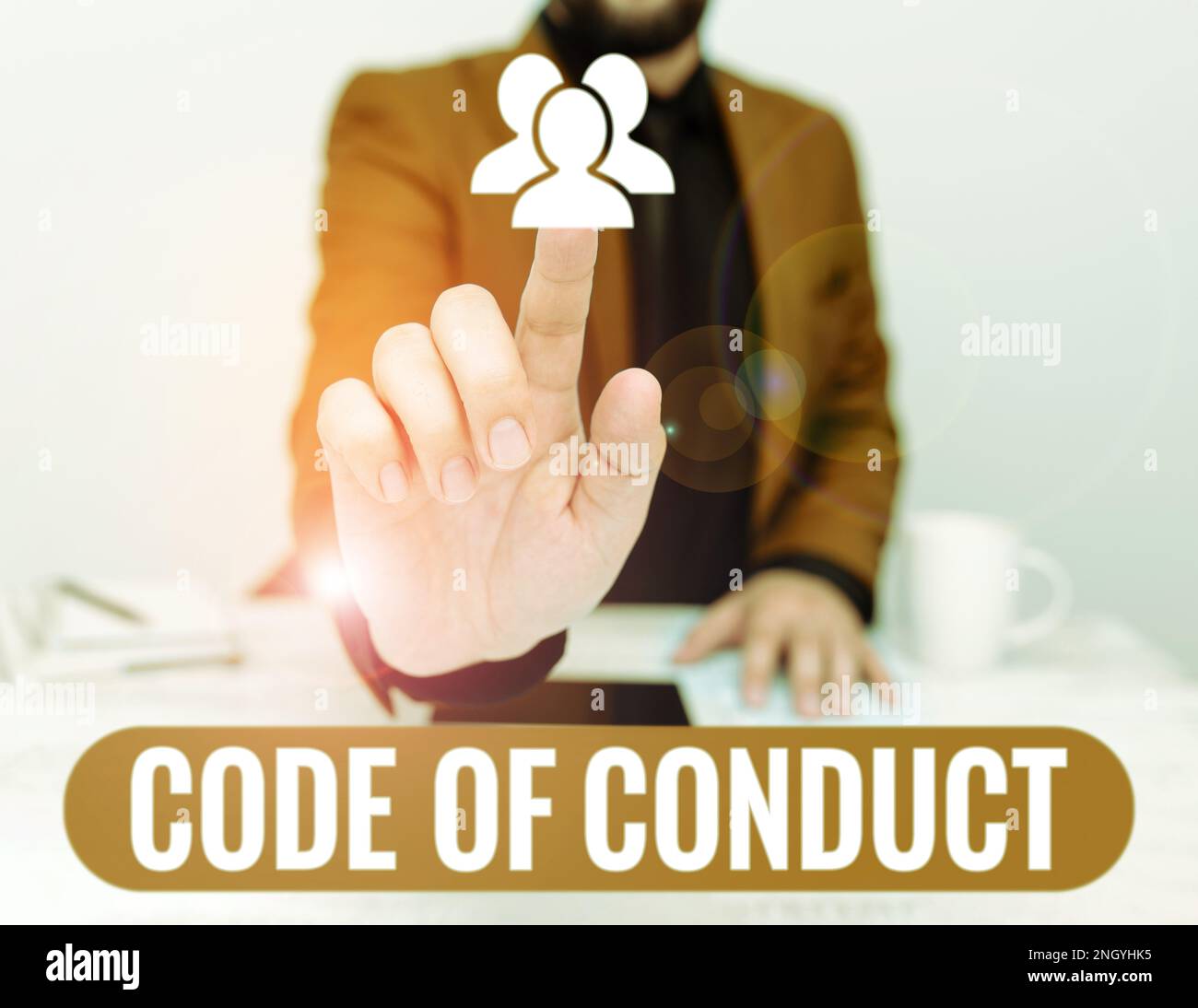Writing displaying text Code Of Conduct. Word for Ethics rules moral ...