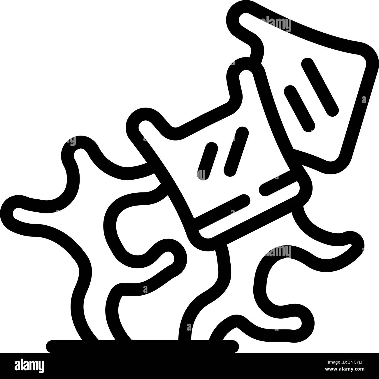 Plant microplastics pollution icon outline vector. Food ground. Ocean ...