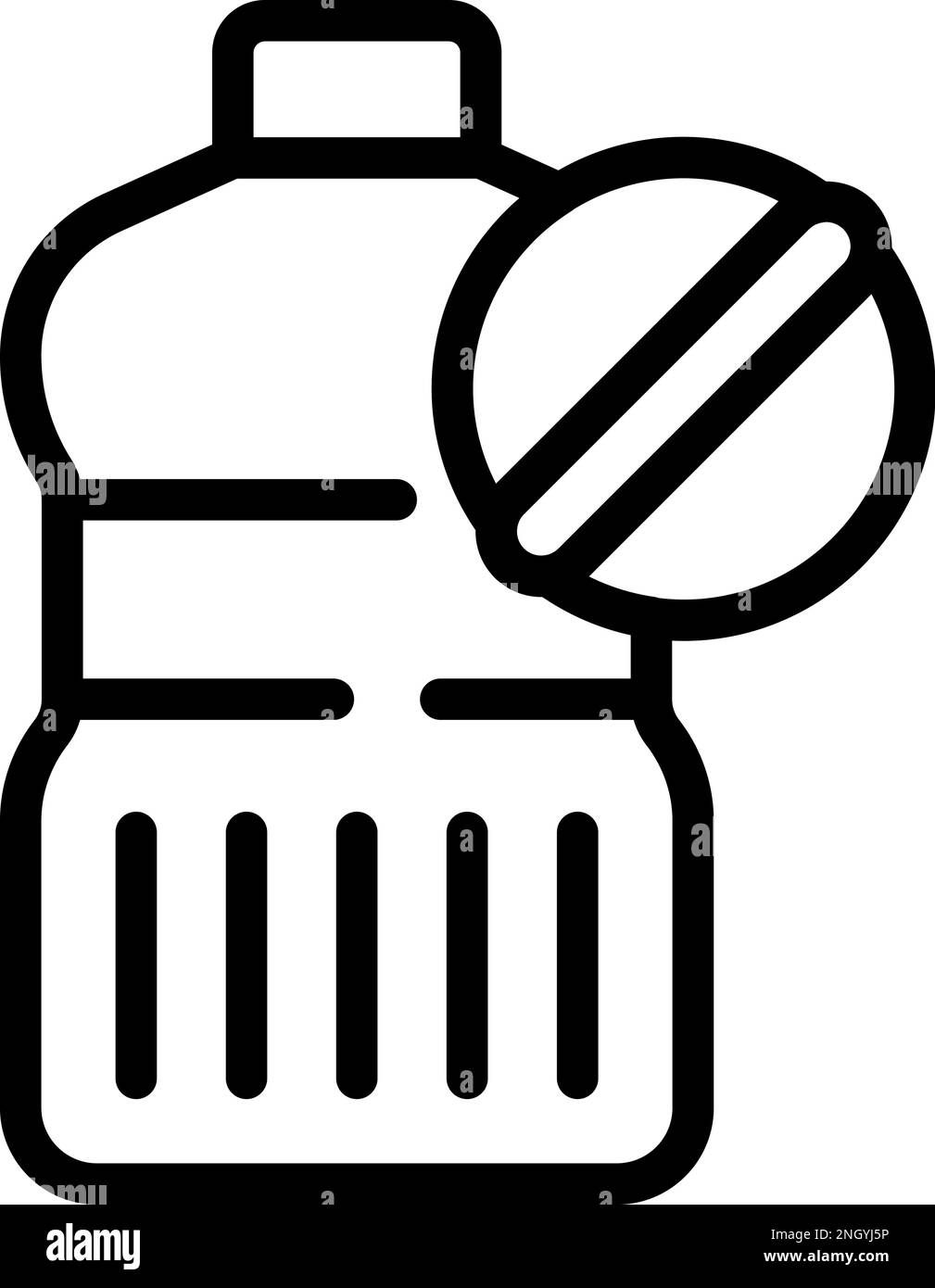 Bottle microplastics pollution icon outline vector. Ground food ...