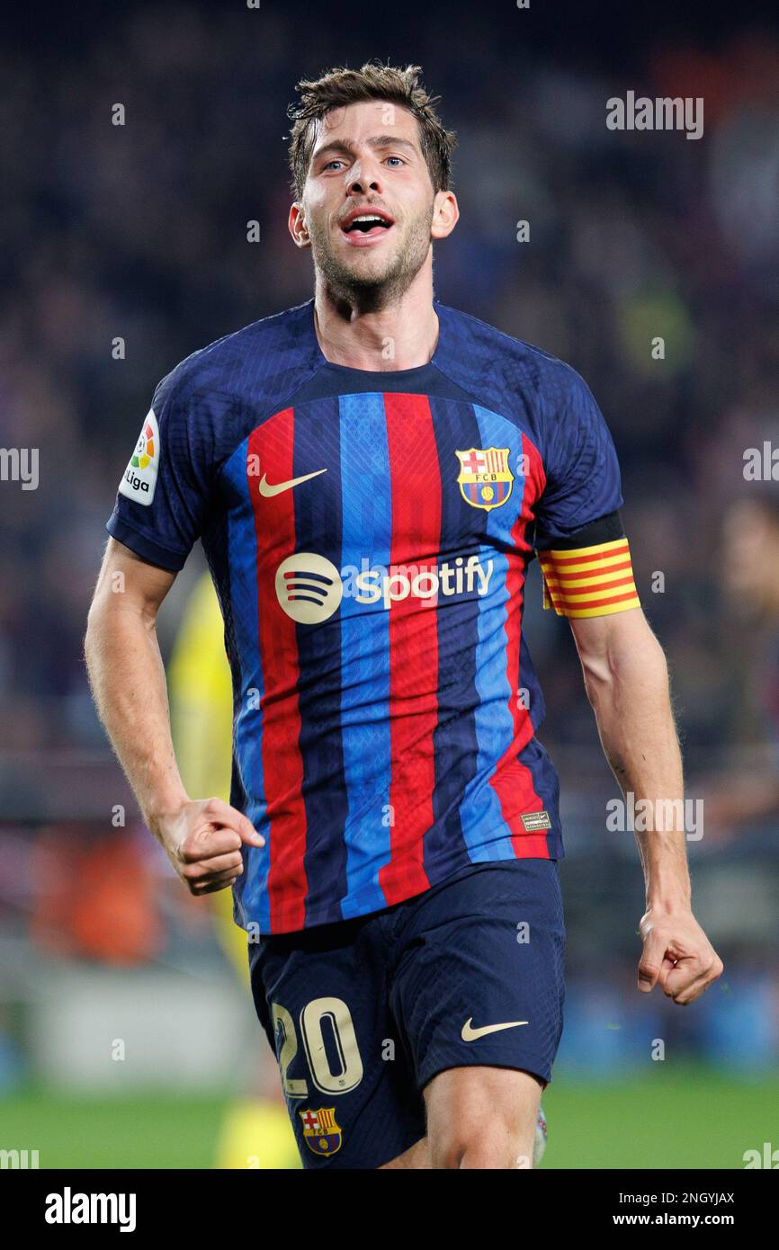 Barcelona, Spain. 19th Feb, 2023. Sergi Roberto celebrates after ...