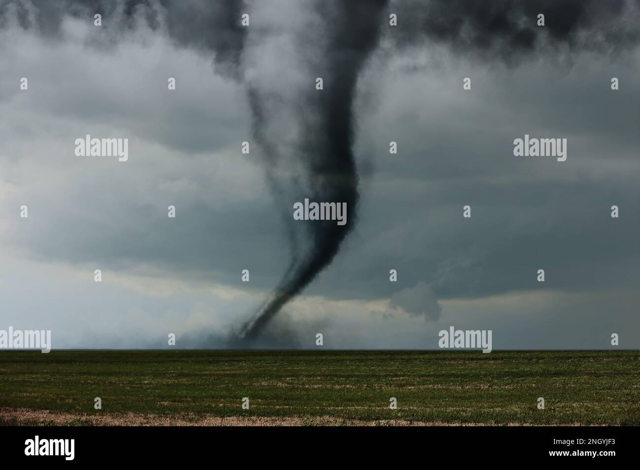 Dangerous whirlwind at agricultural field. Weather phenomenon Stock ...