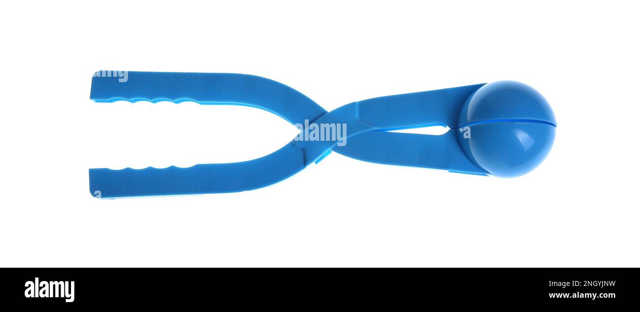 Blue plastic snowball maker isolated on white Stock Photo - Alamy