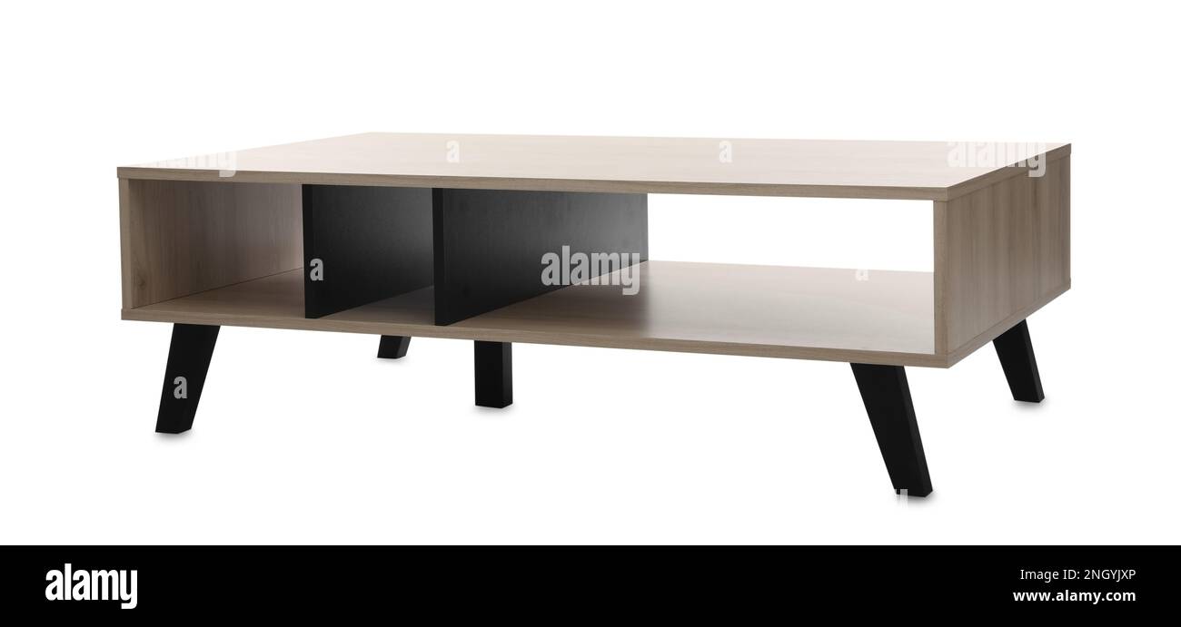 Stylish console table on white background. Interior element Stock Photo ...