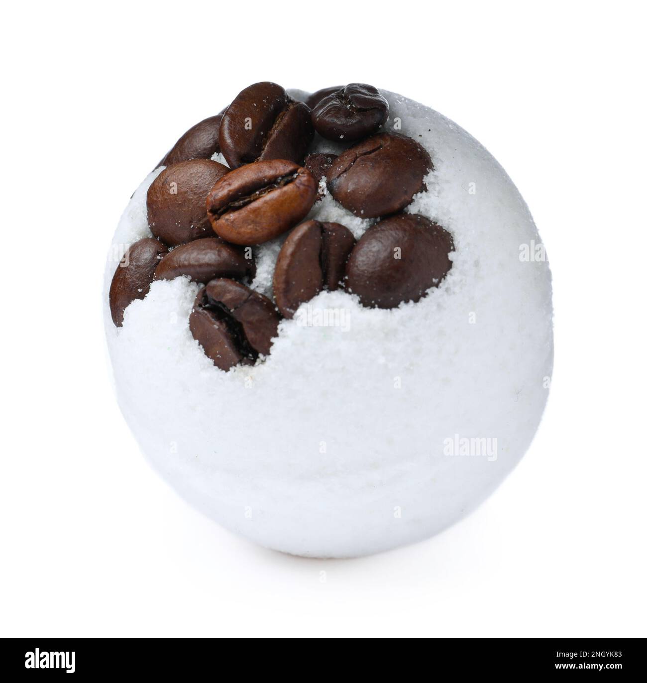 Bath bomb with coffee beans isolated on white Stock Photo - Alamy
