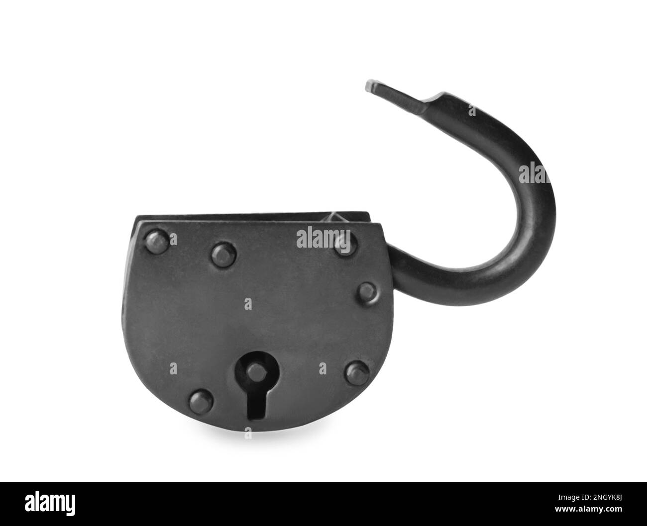 Modern padlock isolated on white. Safety and protection Stock Photo - Alamy