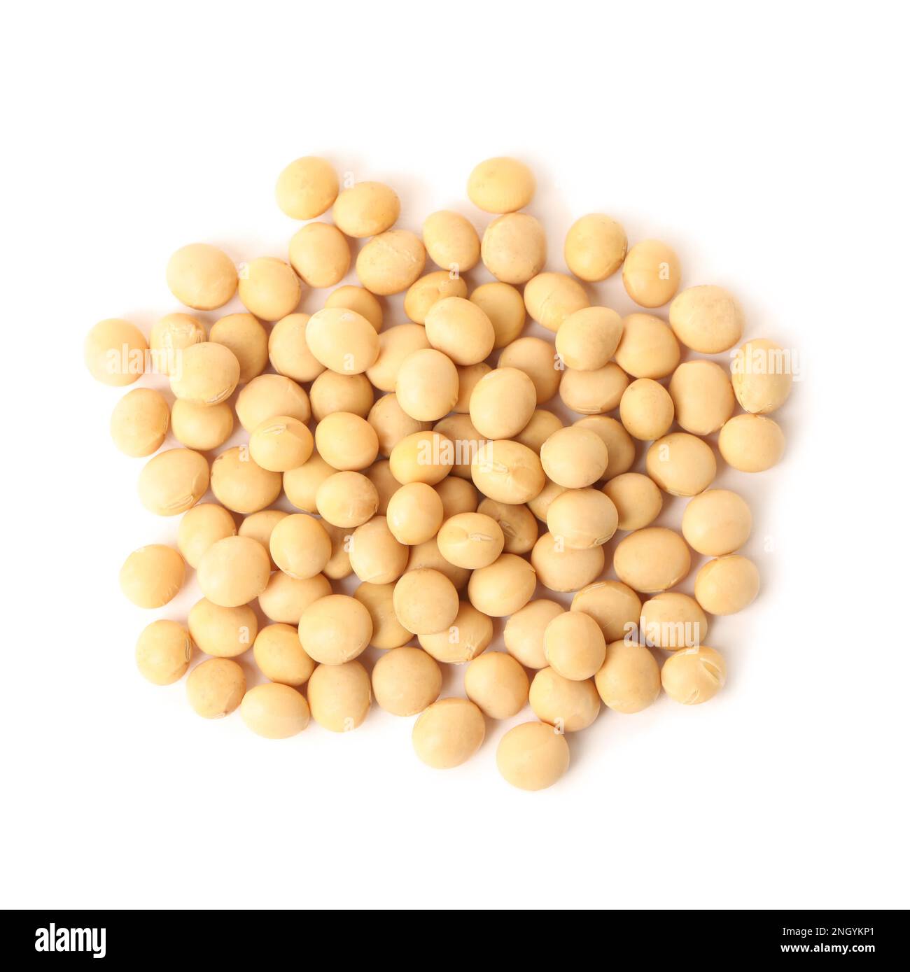 Pile of raw soya beans on white background, top view. Vegetable ...