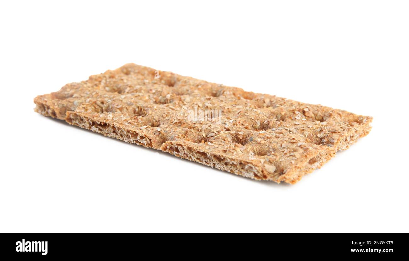 Fresh crunchy rye crispbread isolated on white Stock Photo - Alamy