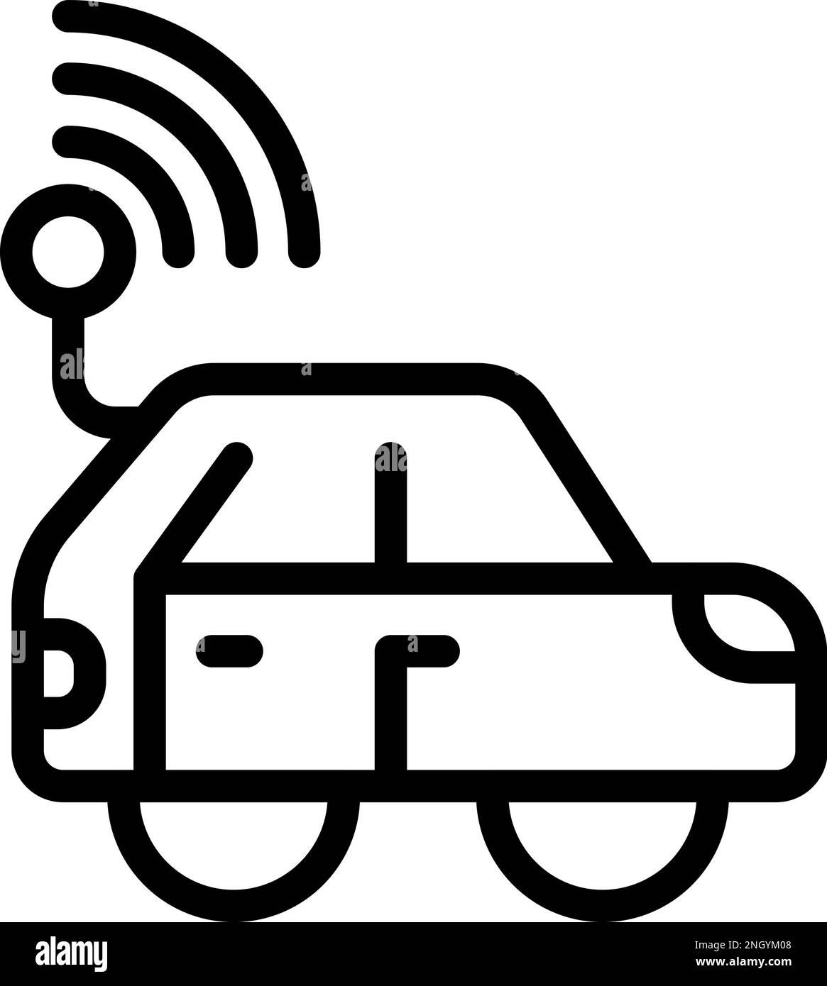 Small car radio control icon outline vector. Toy model. Digital child ...